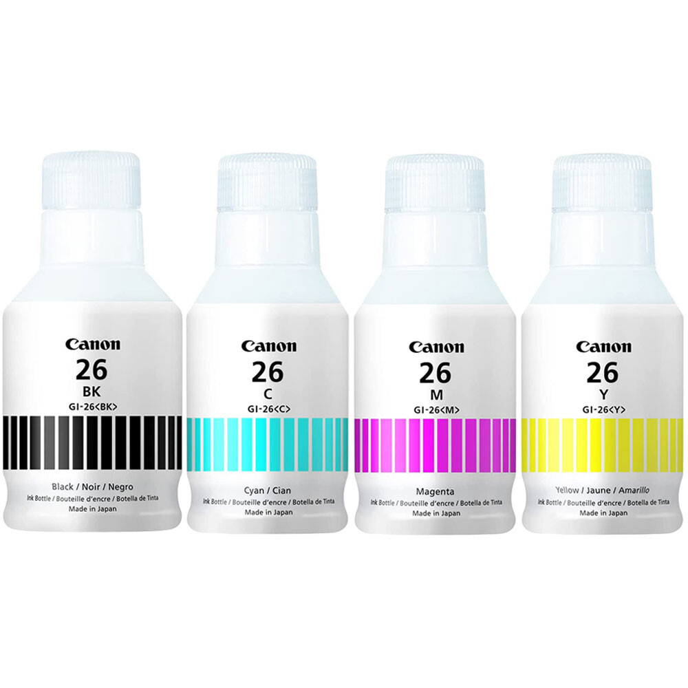 4 Pack Genuine Canon GI-26 Ink Bottle for MAXIFY GX5020 GX6020 GX6040 ...
