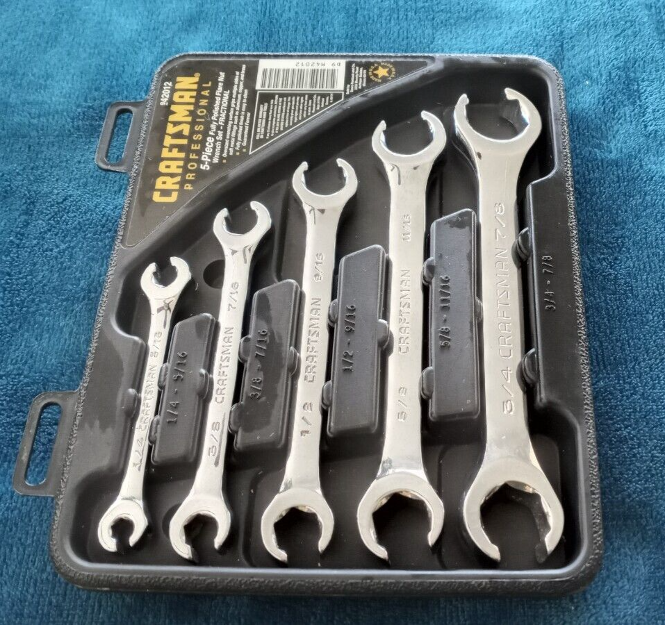 Craftsman Professional SAE Flare Nut Line Wrench Set W/ Case 9 42012 ...