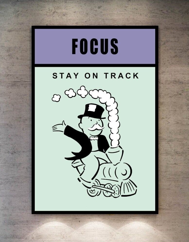FOCUS Monopoly Quote Success Quote Work Art Decor Motivation POSTER ...