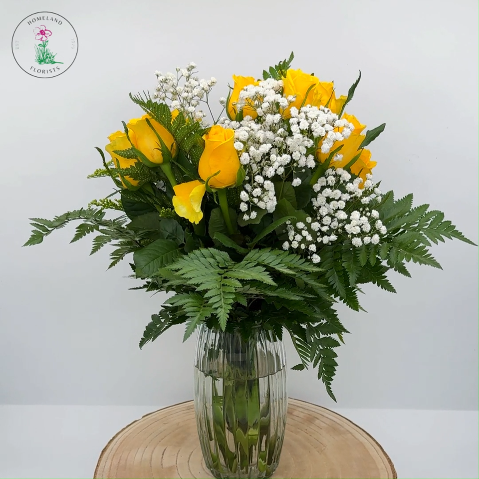 Homeland Florists - FRESH FLOWERS DELIVERED UK NEXT DAY - Yellow Roses ...