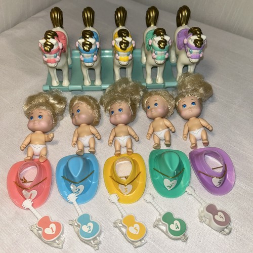 Quints Dolls, Rocking Horse 5 Baby Dolls Cowboy Hats Guitars Vnt Tyco ...