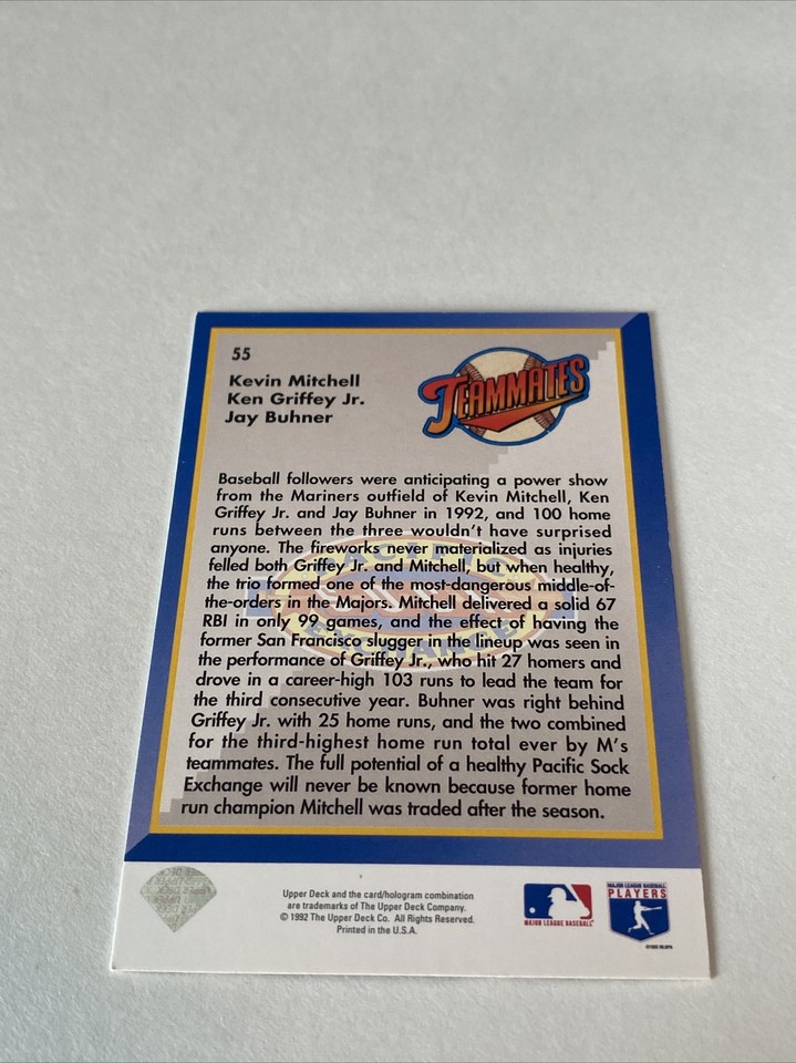 1993 Upper Deck Ken Griffey Jr./Jay Buhner/Kevin Mitchell Seattle ...