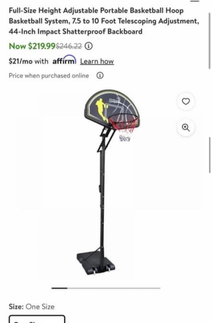 Basketball Hoop System Height Adjustable 7-10ft Portable Basketball Net ...