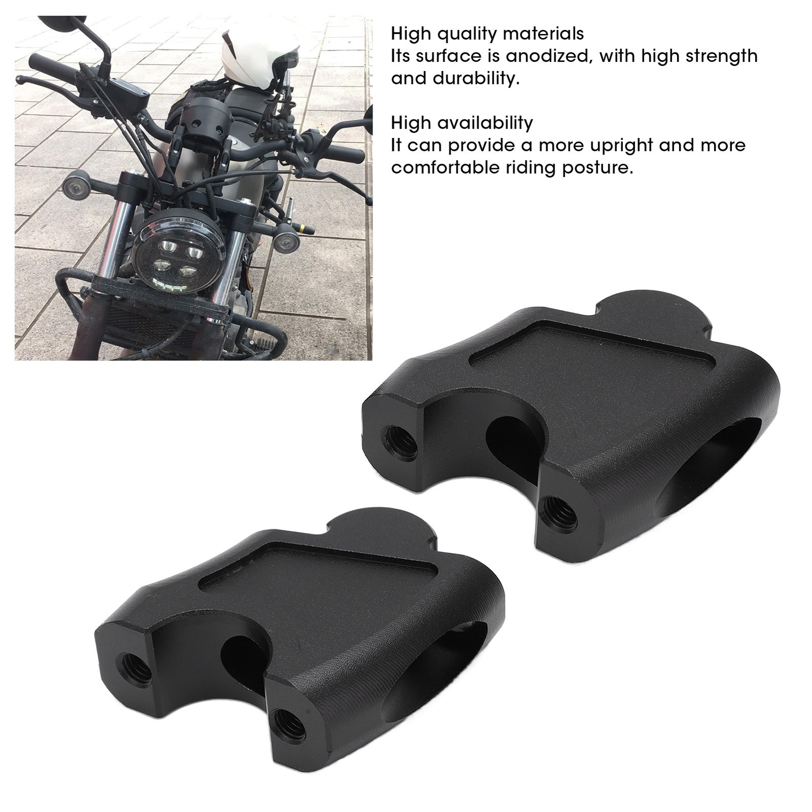 .* Black Motorcycle Handlebar Riser For CMX500 Rebel500 CMX300 1100 ...