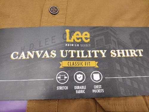 Lee Men's Premium Select Classic Fit Canvas Utility Button Down Shirt ...