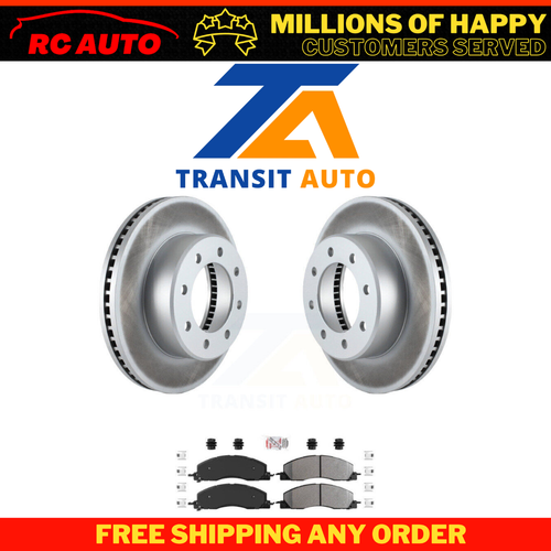 Front Coated Brake Rotors Integrally Molded Pad Kit For Ram 2500 3500 ...