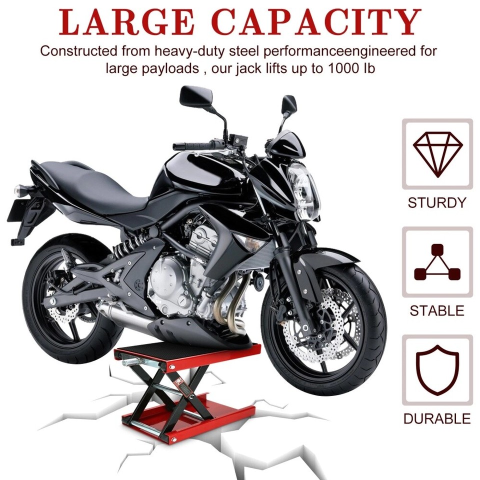 500KG Motorbike Motorcycle Table Bench Workshop Scissor Lift Jack Stand ...