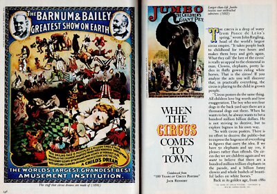 CIRCUS POSTER ART 1980 PICTORIAL BARNUM & BAILEY JUMBO TRAPEZE RINGLING ...