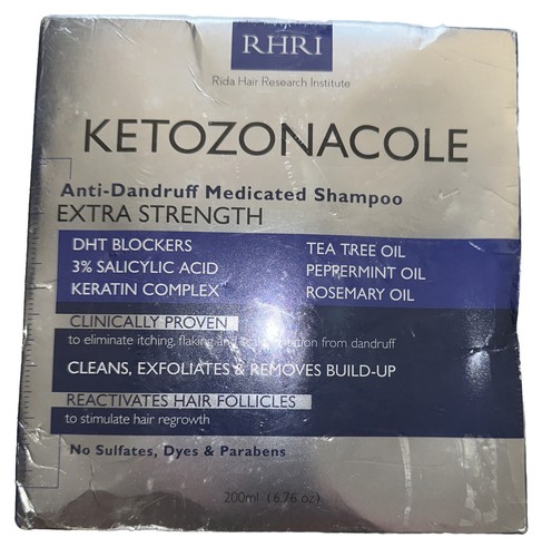 Ketozonacole Shampoo RHRI Anti Dandruff Medicated EXTRA STRENGTH Exp 11 ...