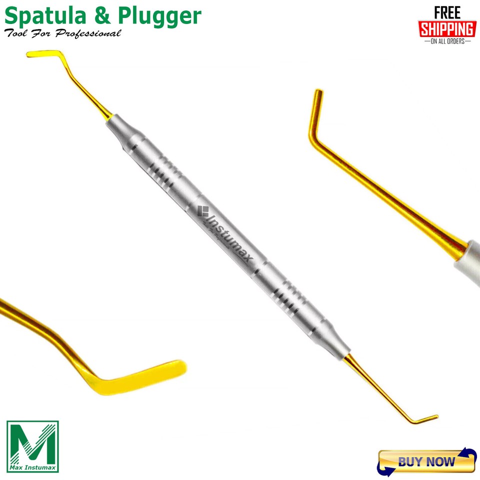 Dental Composite Filling Instruments Spatula & Plugger Titanium Gold ...