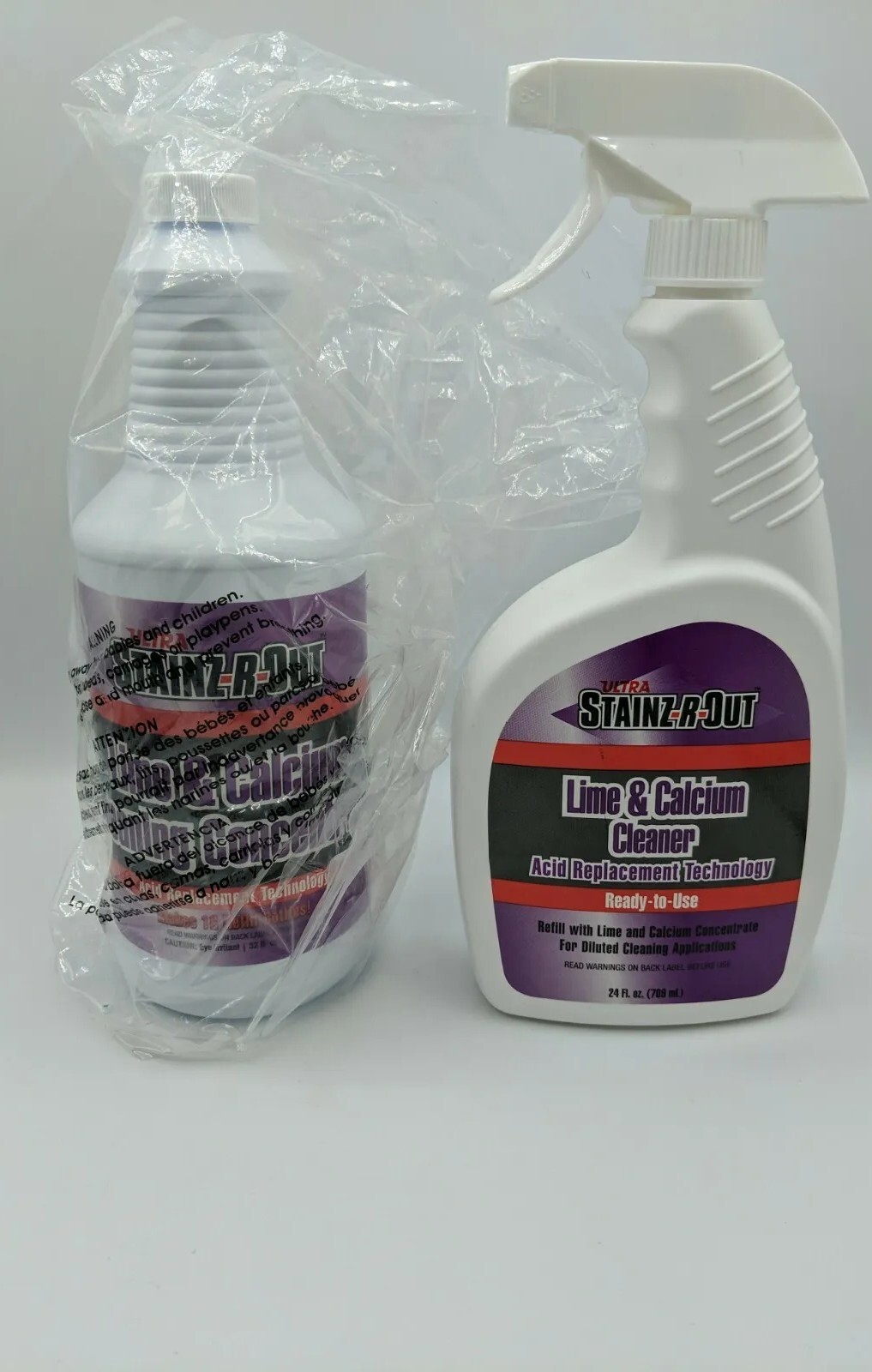 (Lot Of 2) Ultra Stainz-R-Out Lime & Calcium 32 Oz Concentrate & Spray ...