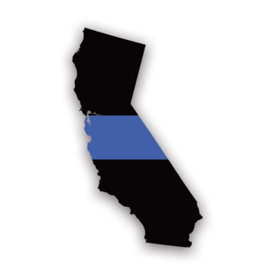 California Shaped The Thin Blue Line Sticker Decal - Weatherproof ...