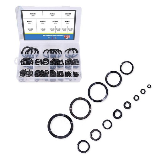 Black Carbon Steel Compression Type Washers 320Pcs Curved Spring with ...