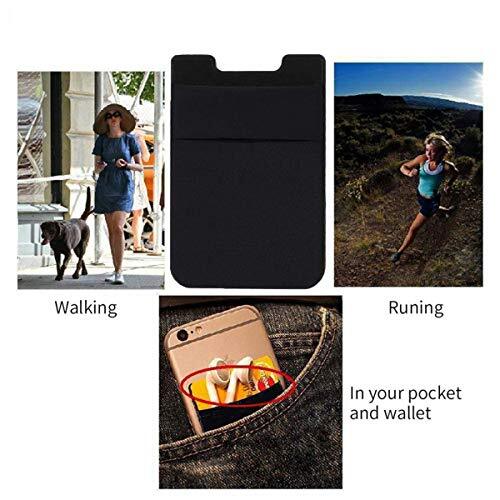 2Pack Adhesive Phone Pocket,Cell Phone Stick On Card Wallet Black,Black ...