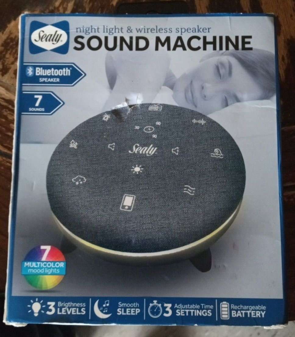Sealy Night Light & Wireless Speaker Sound Machine Bluetooth 7 Sounds 7 Lights | eBay