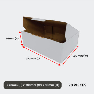 20 x Mailing Boxes 270 x 200 x95mm DieCut Carton fit AusPost 3KG ...