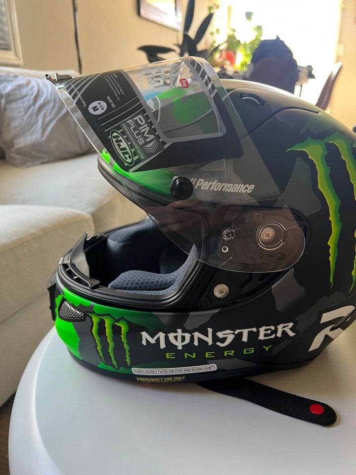 HJC RPHA 11 pro Full Face Monster Energy helmet with extra tinted visor ...