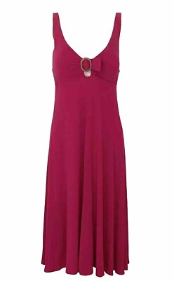 Designer Maryan MELHORN Rose Pink Mid-Length A-Line Jersey Dress - UK ...