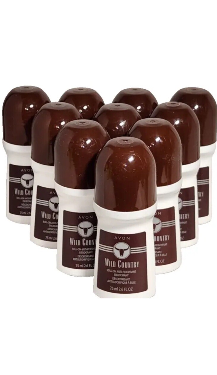 Avon ~WILD COUNTRY ~ Roll-on Deodorant ~2.6 fl.oz. ~Lot of 10~ NEW ...