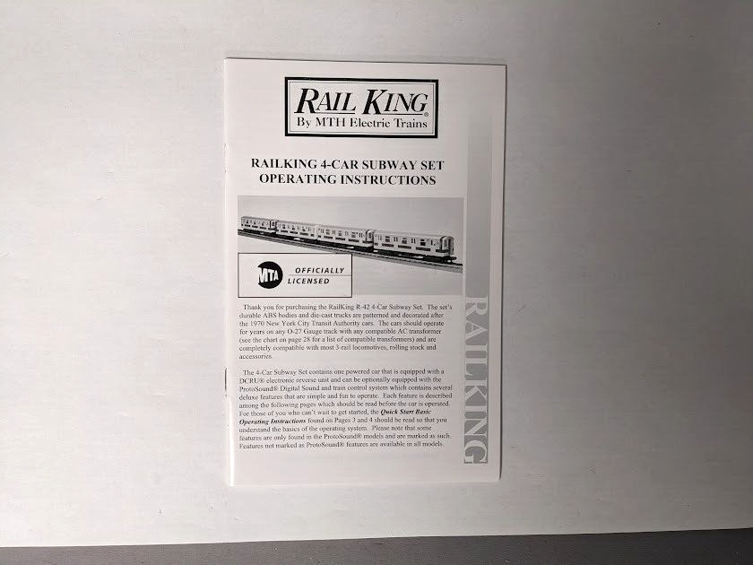 MTH Rail King #30-2122-1 1970 NY Transit Subway 4 Car Set with ProtoSound C-10 | eBay