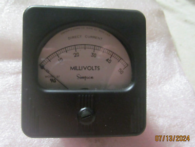 SIMPSON MODEL 27 DIRECT CURRENT METER, MILLIVOLTS 0-50 (SKU 06930) | eBay