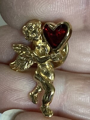 Angel holding red heart Lapel Pin Vest Collectible EUC K526 | eBay