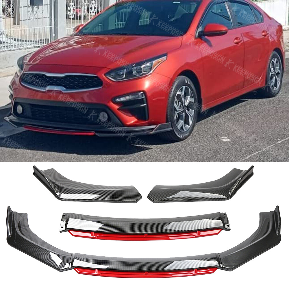 For Kia Forte GT Sedan Hatchback Carbon Front Bumper Lip Splitter ...