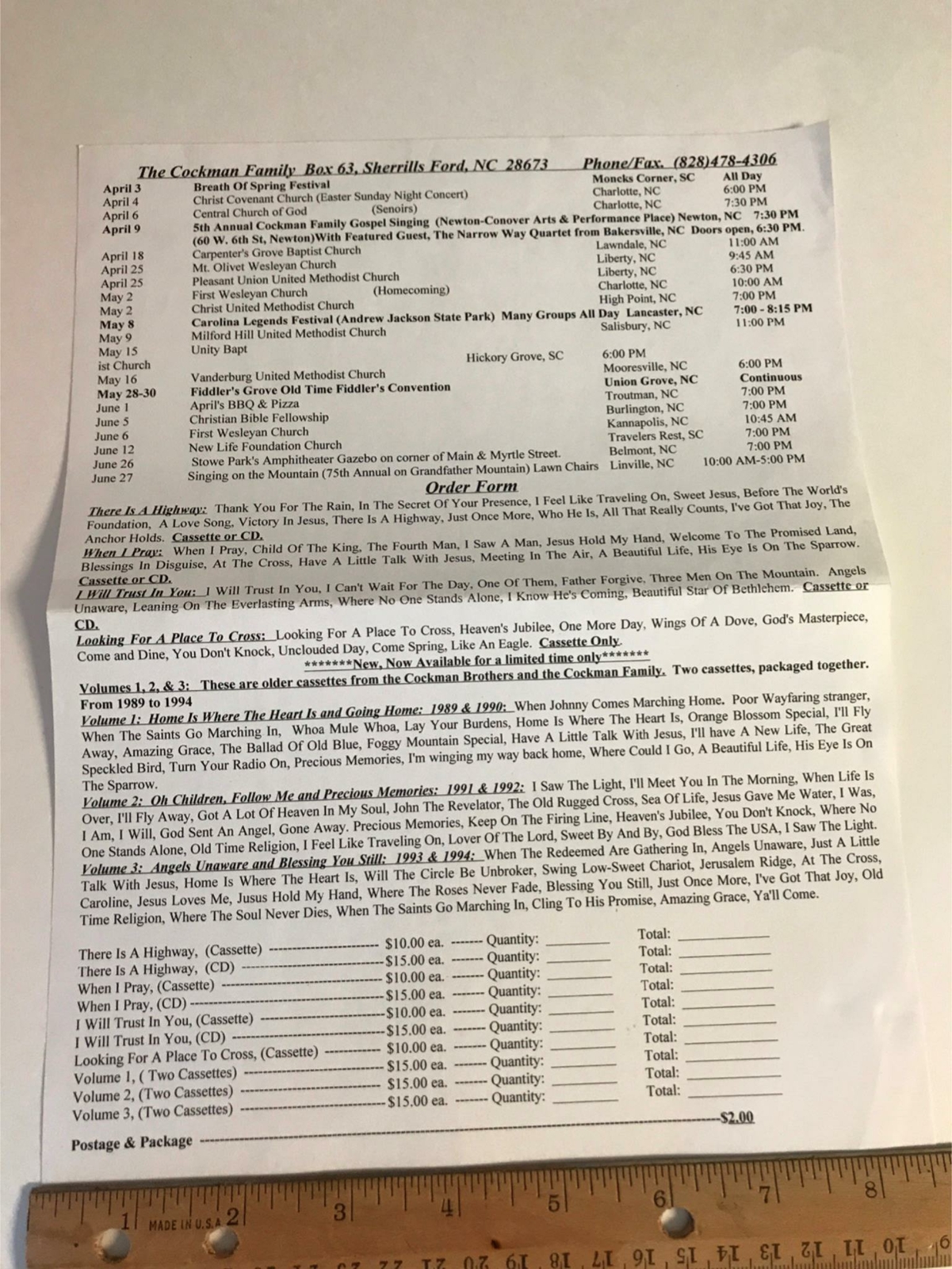 The Cockman Family NC Bluegrass Gospel Music Original Vtg Signed 1999 ...