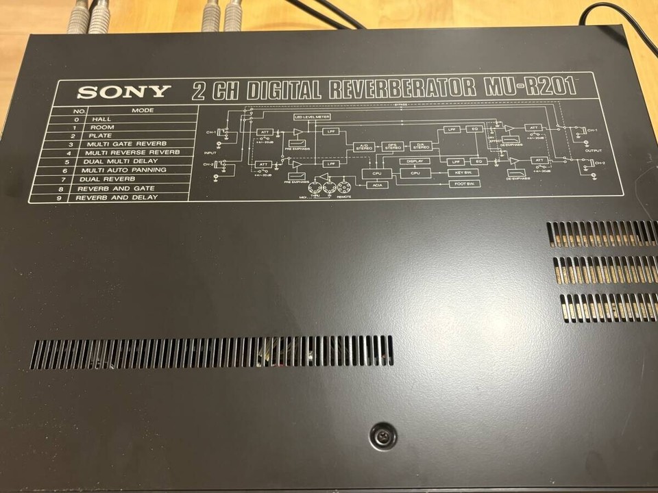 Sony MU-R201 2 Channel Digital Reverb Effects Unit Digital Reverberator ...