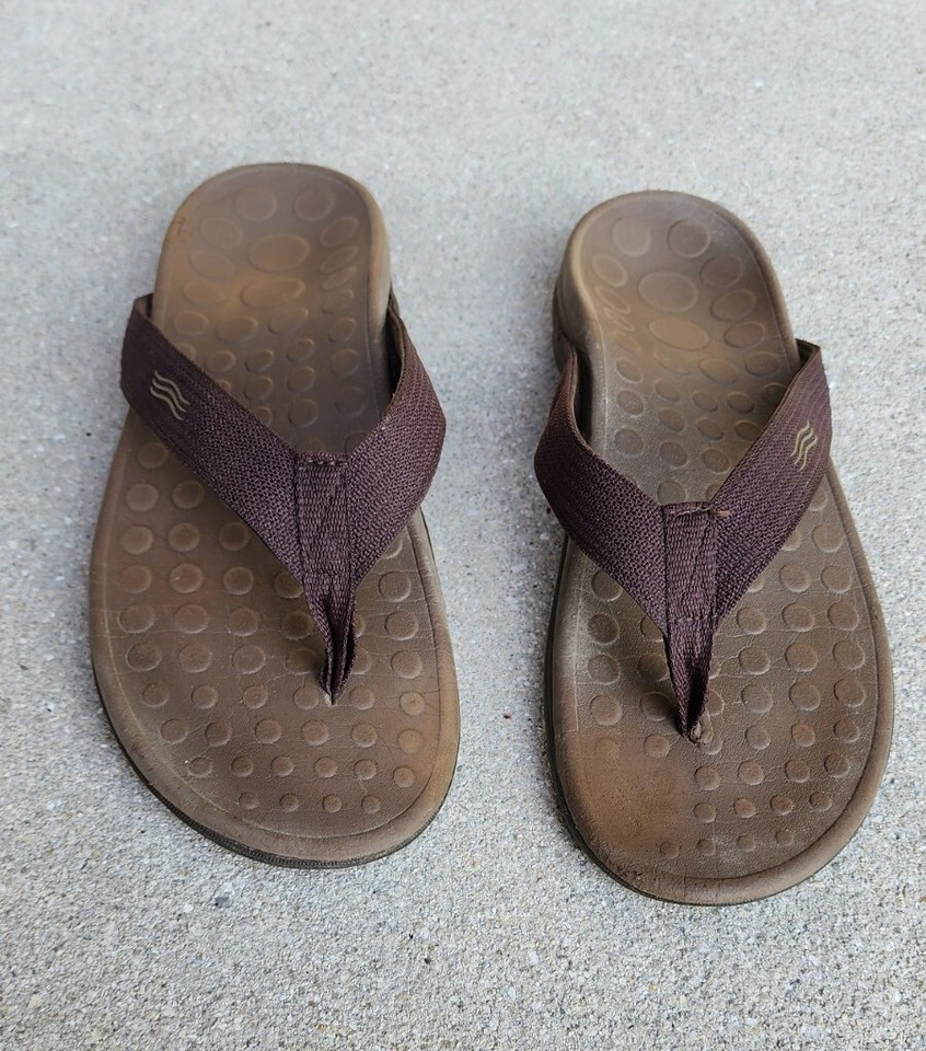 Vionic Wave Chocolate Brown Synthetic Flip Flop Orthotic Sandals MEN'S ...