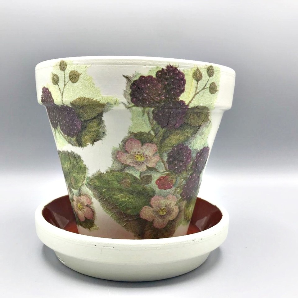 Die Topf Frau German Decoupage Flower Pot | eBay