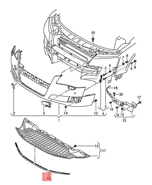 Genuine Spoiler lower AUDI A8 S8 quattro 4H2 4H8 4HC 4HL 4H0807110 | eBay