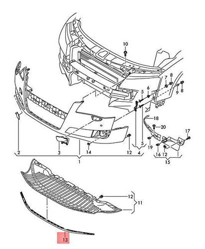 Genuine Spoiler lower AUDI A8 S8 quattro 4H2 4H8 4HC 4HL 4H0807110 | eBay