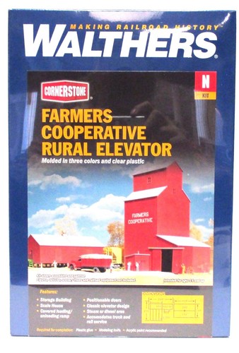 N Scale Walthers Cornerstone 933-3238 Farmer's Co-op Rural Grain ...