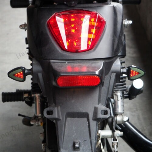 2x 12V Scooter Moped Motorcycle LED Turn Signal Light Indicator w/ Red ...