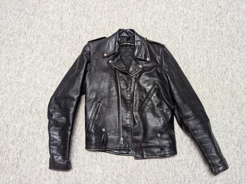 vintage 1970s jacket HARLEY DAVIDSON black 38 tall long AMF motorcycle ...