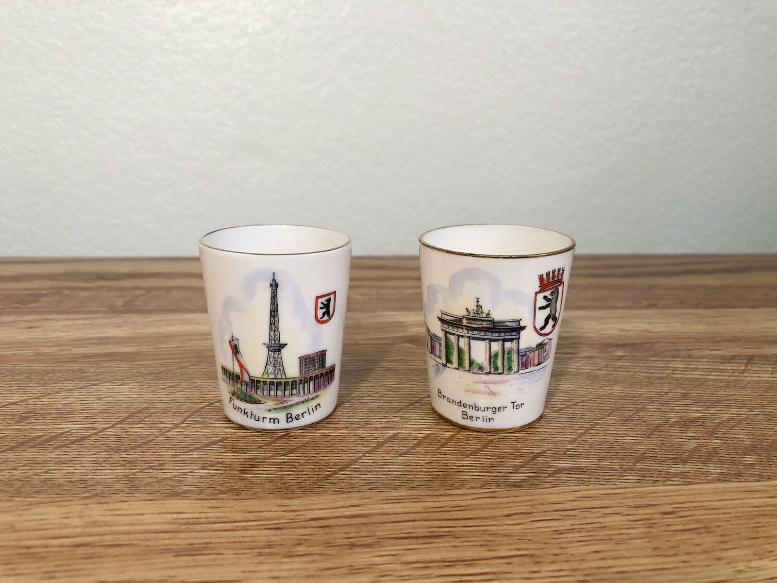 Vintage German Schnapps Shot Cups Funkturm Brandenburger Tor Berlin ...