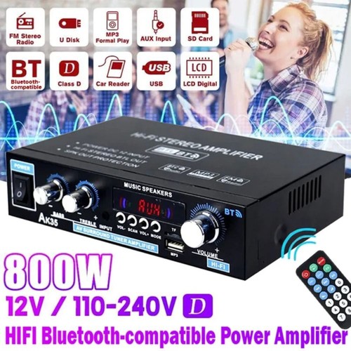 110V-240V HiFi Digital Amplifier Iron 2.0 Sound Amplifier New AMP ...
