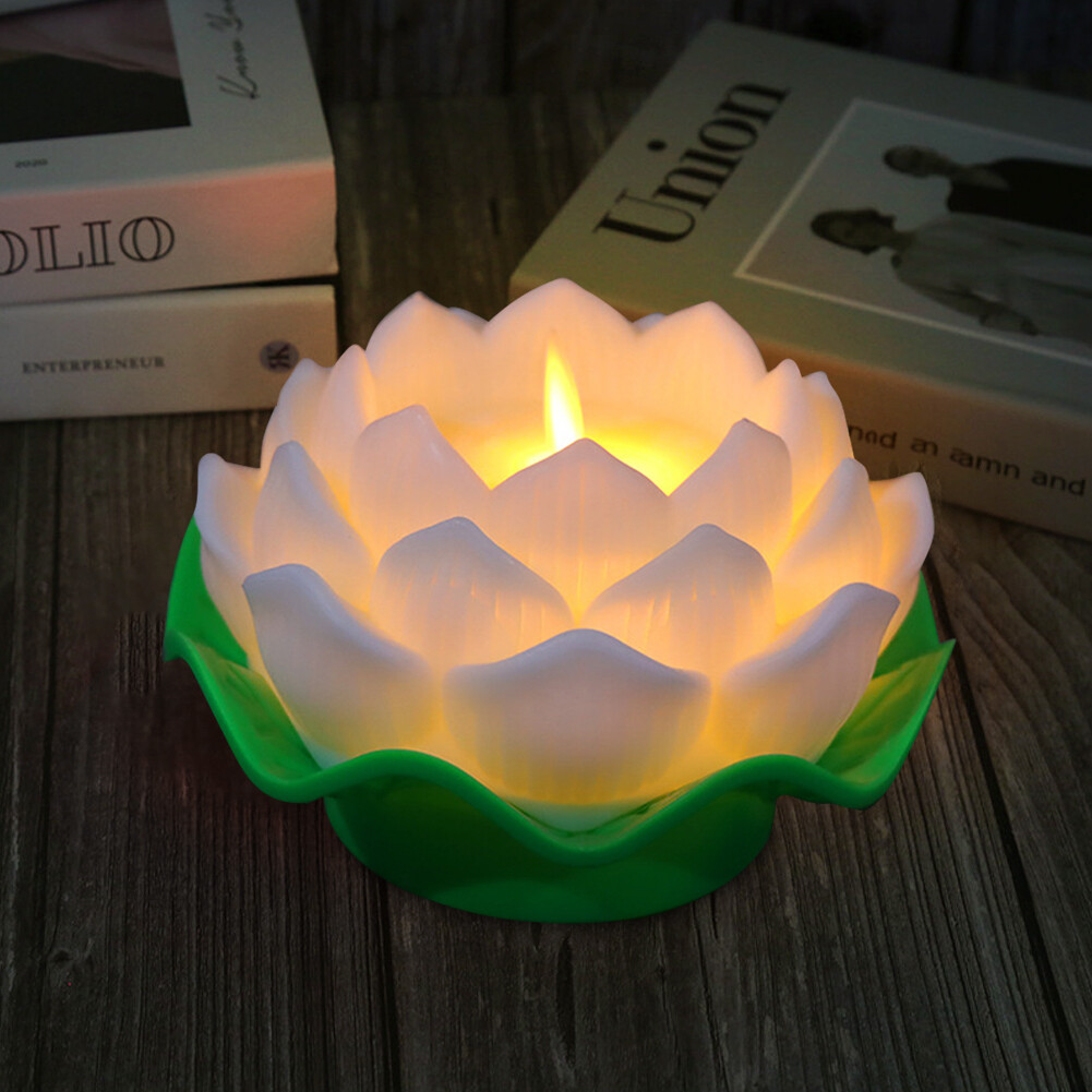 Creative Simulation Lotus Night Light Romantic Buddha Table Lamps ...