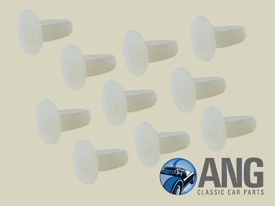 TRIUMPH TR7,TR8 BOOT,TRUNK LINER TRIM PANEL FITTING CLIPS IN WHITE x10 ...