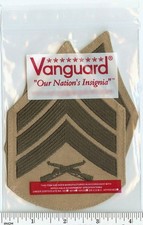 USMC Marines Sergeant Sgt E5 Chevrons Patch Pair Gold/red for Dress ...