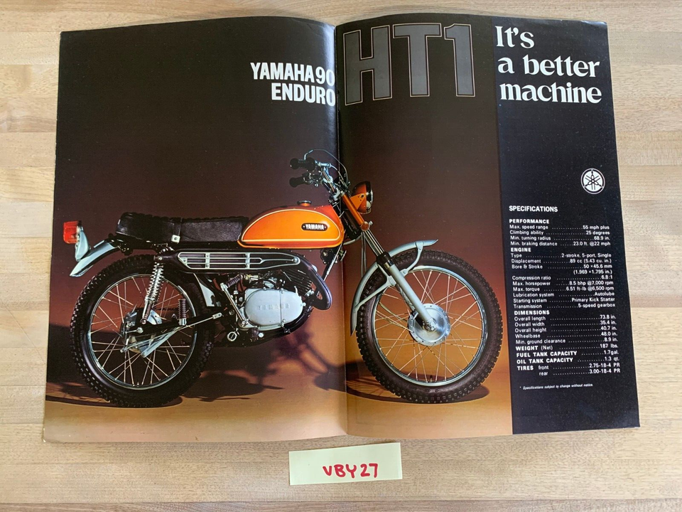 Used Vintage Yamaha 90 Enduro HT1 Motorcycle Brochure VBY27 VBB | eBay