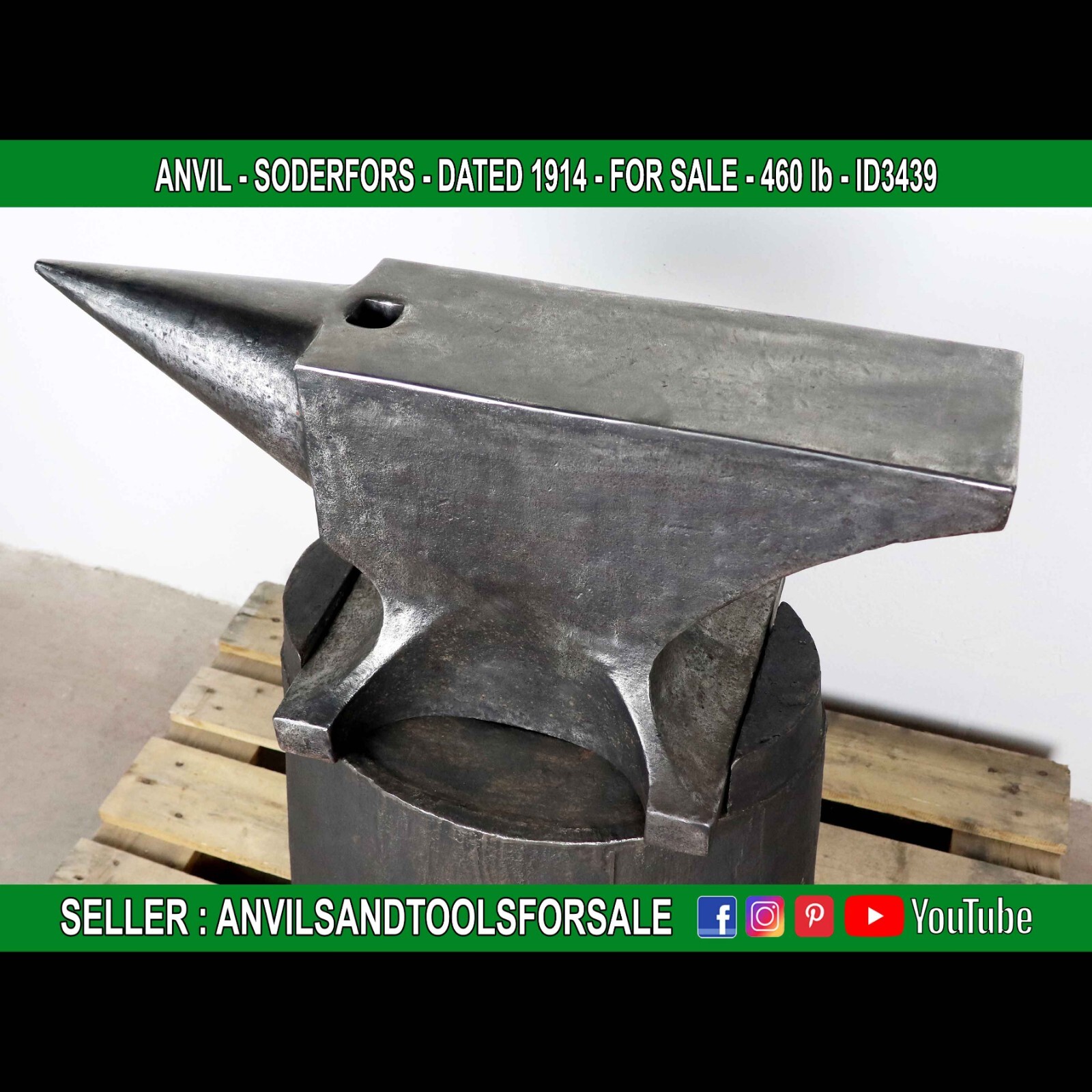 ANVIL - SODERFORS - DATED 1914 - 460 lb - ID3439 | eBay