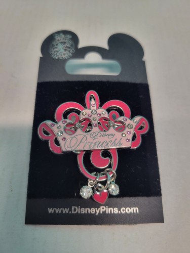 Disney - Princess Crown - Dangle Rhinestone 3D Pink Pin | eBay
