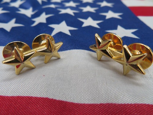 2 Star Rank Gold Shirt Collar Major General Sheriff Police Fire Chief ...