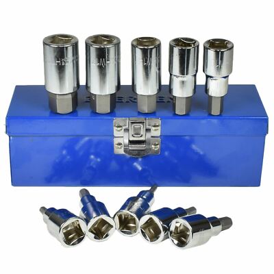 Allen Hex Key Bit Socket Set Short and Extra Long 5mm - 19mm 1/2" dr ...