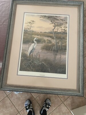 Phil CAPEN First Limited Edition Lithograph Print “American Egret ...