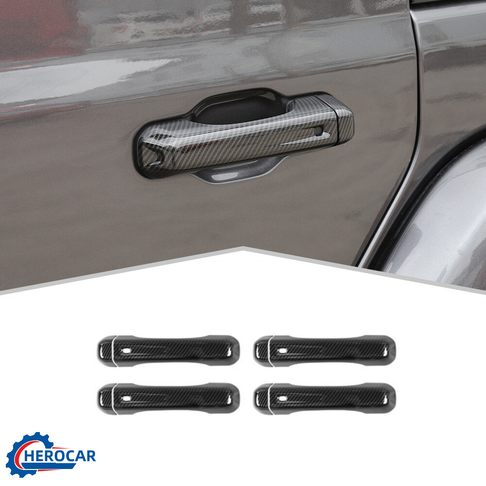 Carbon Fiber Exterior Door Handles Cover Trim Decor For Jeep Wrangler ...