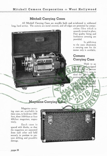 Mitchell Motion Picture Camera CATALOG (1934) 35mm Equipment Features ...