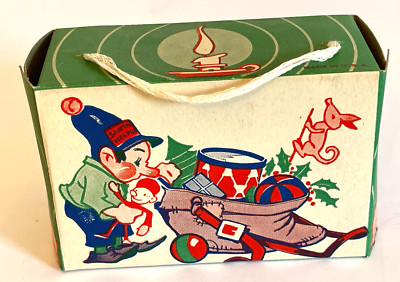 VINTAGE CHRISTMAS SANTA'S HELPERS GIVING TOY'S CANDY BOX. VINTAGE never ...